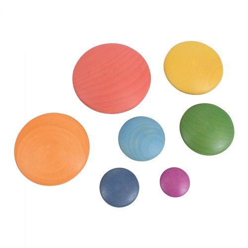 Rainbow Wood Stacking Buttons - 7 Pieces