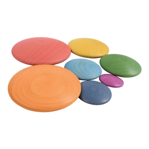 Rainbow Wood Stacking Buttons - 7 Pieces