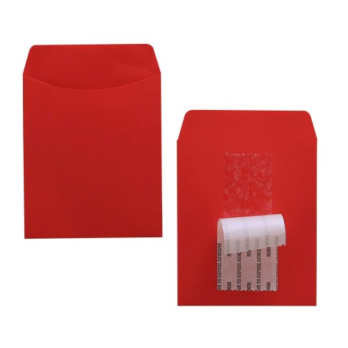 Self-Adhesive Assorted Color Library Pockets - Set of 30