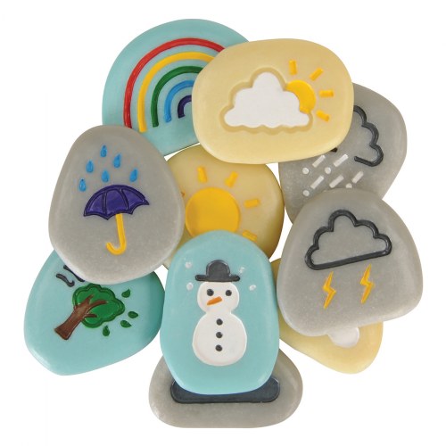 Colorful Weather Stones of 10 Weather Events