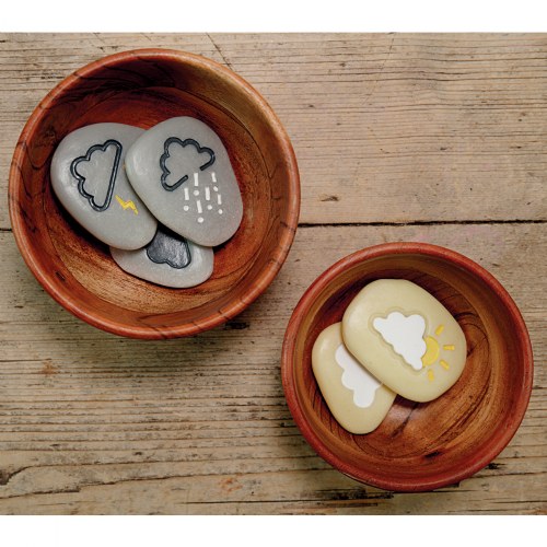 Colorful Weather Stones of 10 Weather Events