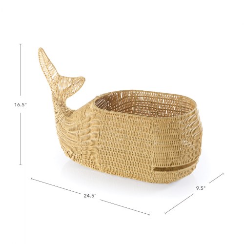 Whale Washable Wicker Floor Basket