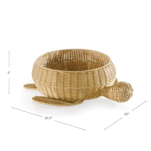 Turtle Washable Wicker Floor Basket