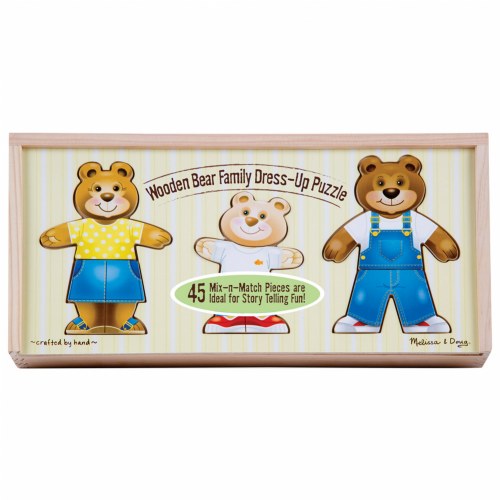 Friendly Bear Family Dress-Up Self Correcting Puzzle