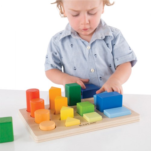 Wooden Colorful Shape and Height Sorter