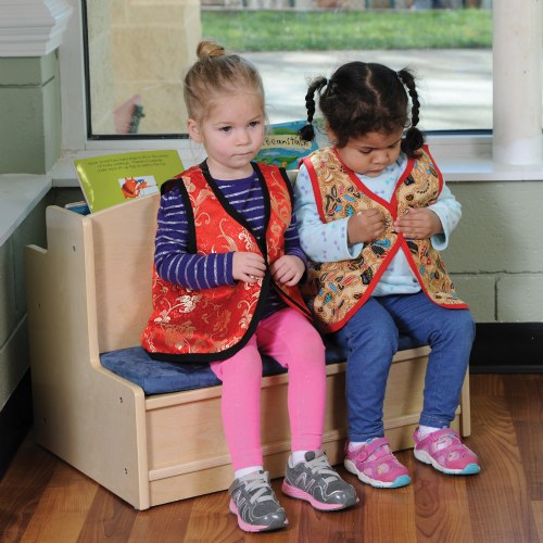 Carolina Toddler Sit and Read Bench with Book Display and Storage Cubby