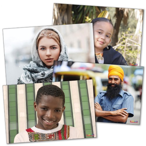 Diverse Smiling Faces From Around the World Poster - Set of 12
